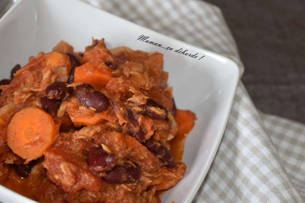 Haricots rouges et carottes sauce au thon - Maman...ça déborde